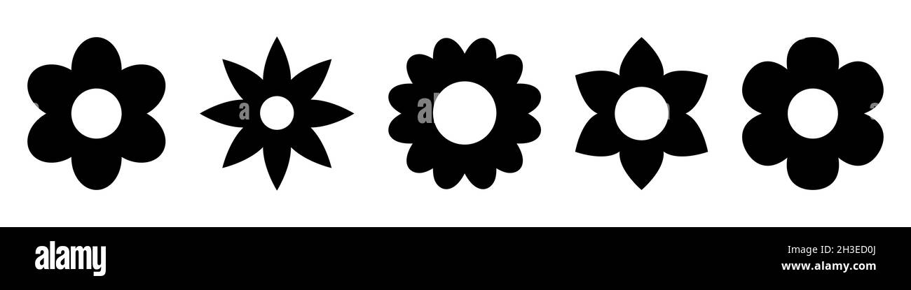 Flower icon set simple design Stock Vector Image & Art - Alamy