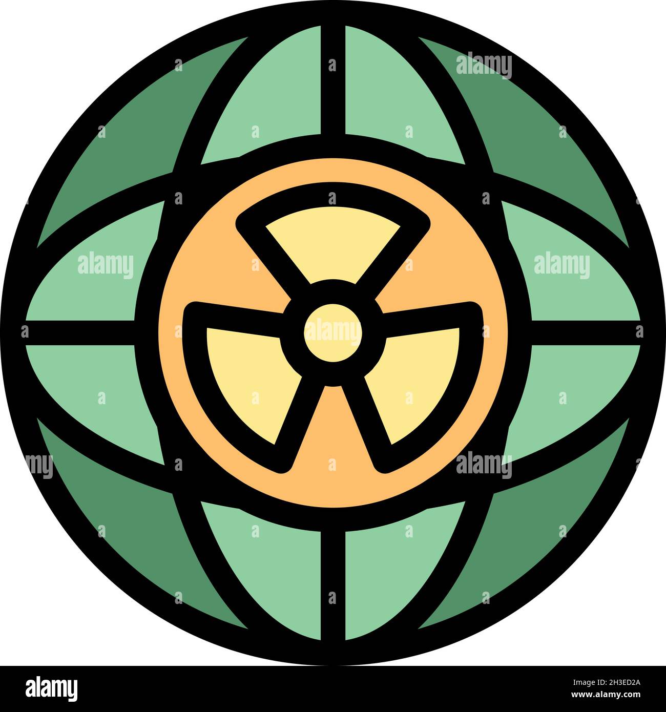 Global nuclear program icon. Outline global nuclear program vector icon ...