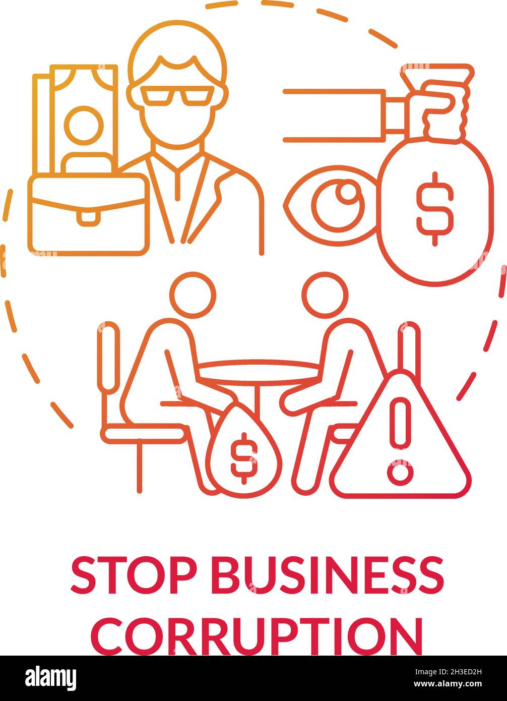 Stop business corruption red concept icon Stock Vector Image & Art - Alamy