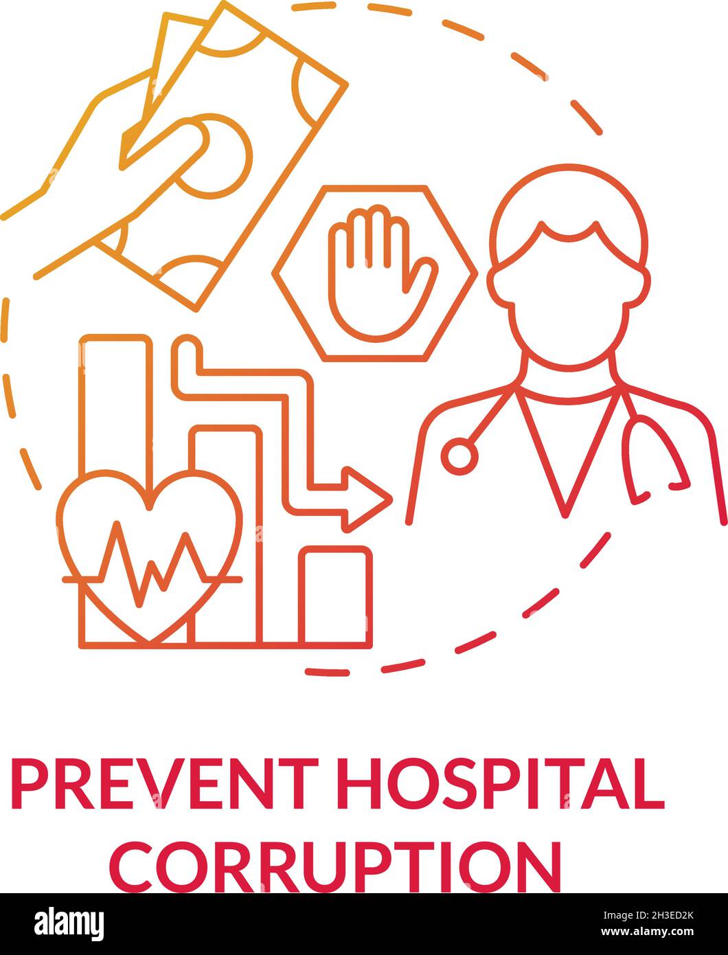 Prevent hospital corruption red concept icon Stock Vector Image & Art ...