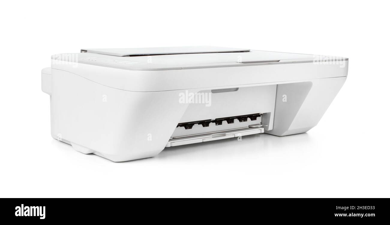 Ink jet printer isolated on white background Stock Photo - Alamy