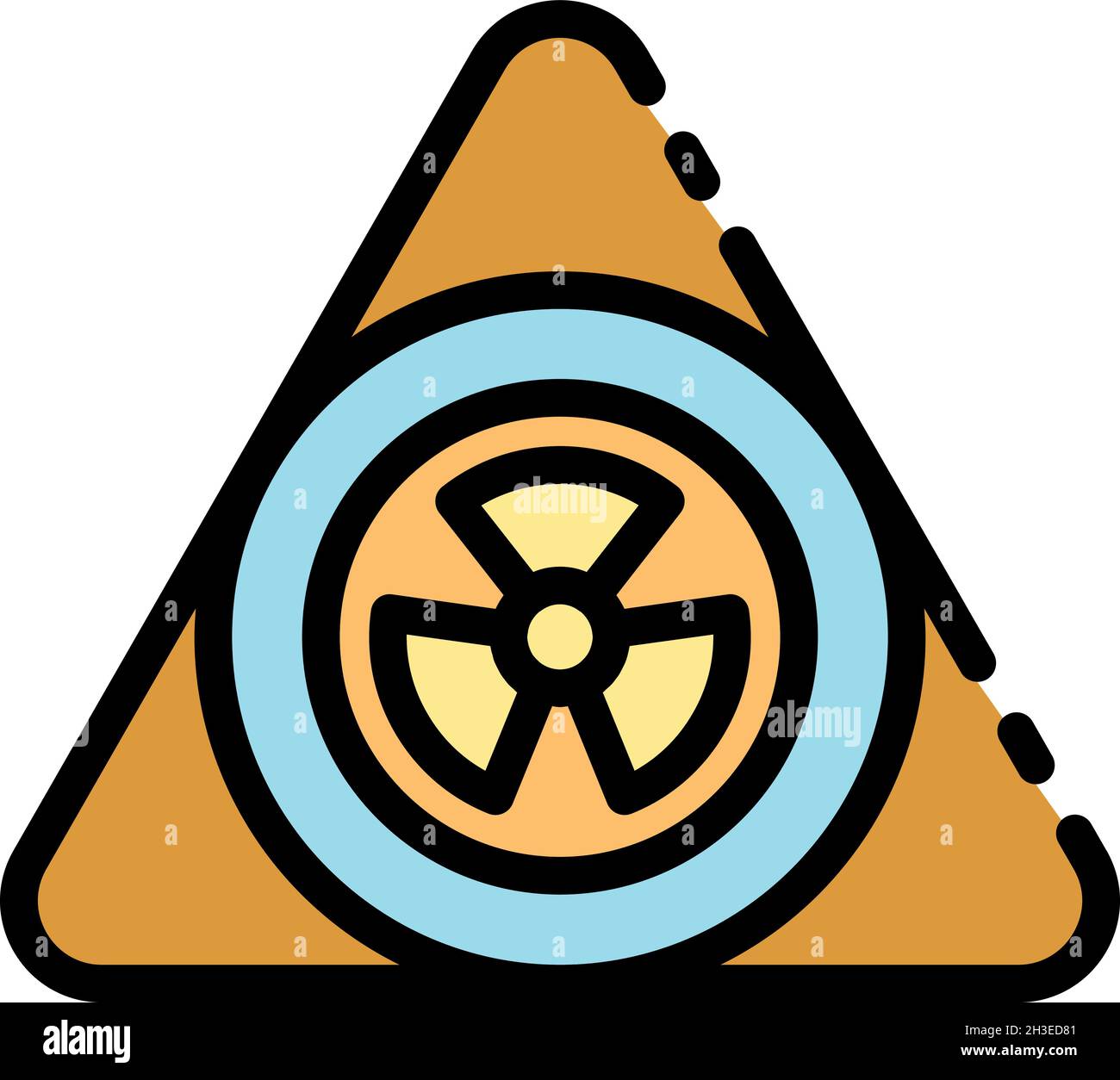 Nuclear triangle icon. Outline nuclear triangle vector icon color flat ...