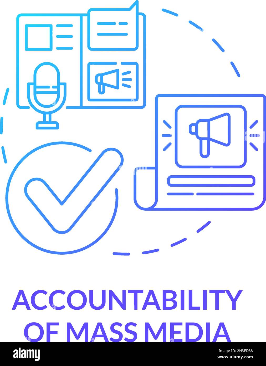 Accountability of mass media blue concept icon Stock Vector Image & Art - Alamy