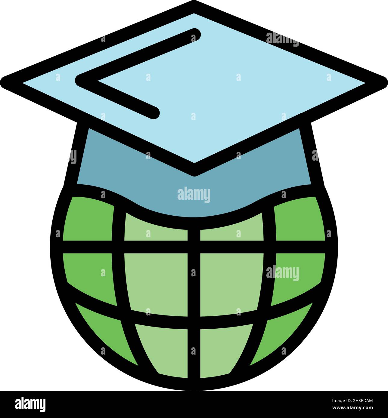 Global learning language icon. Outline global learning language vector ...