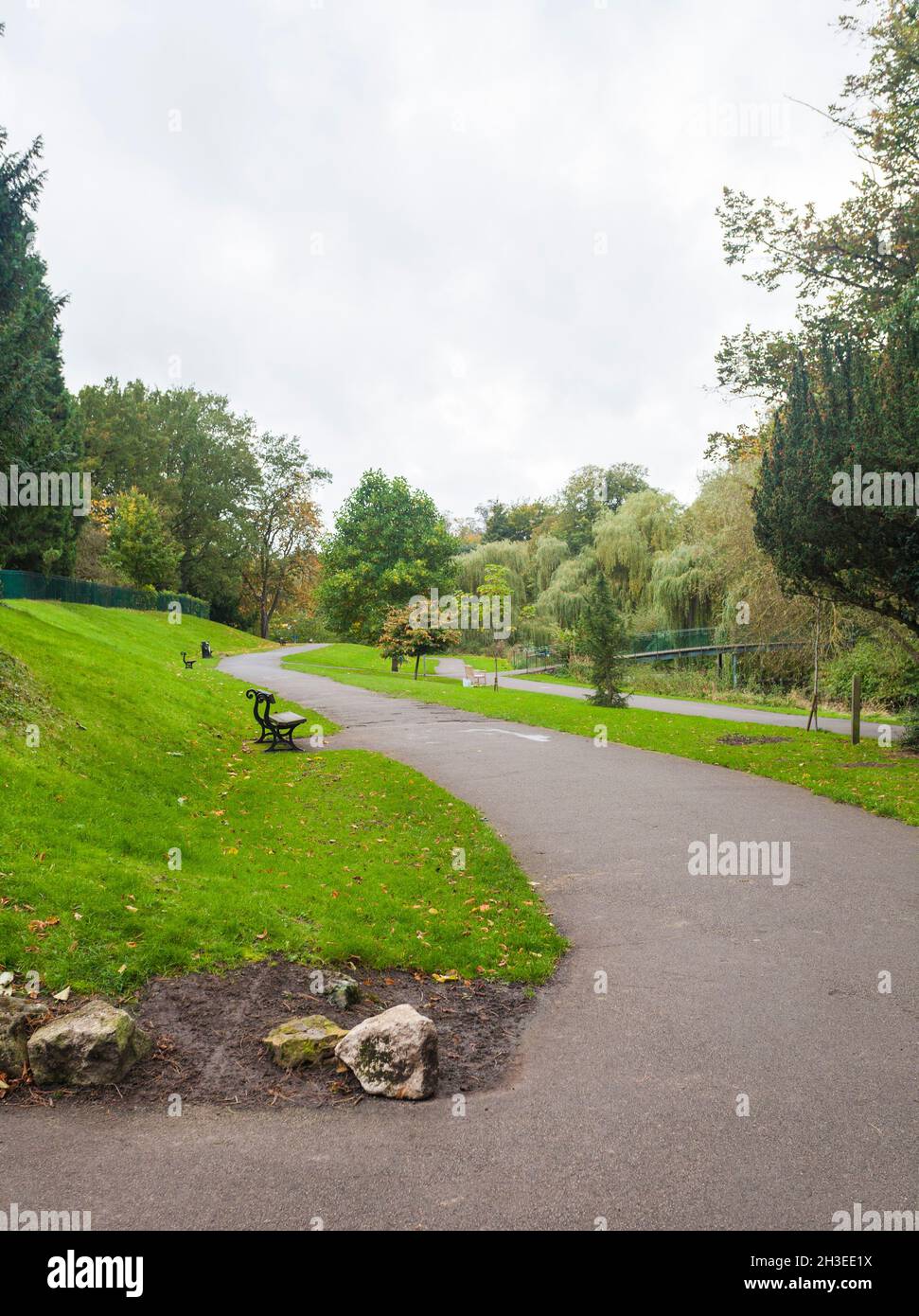 The trees showing their Autumn colours in the South Park, Darlington ...