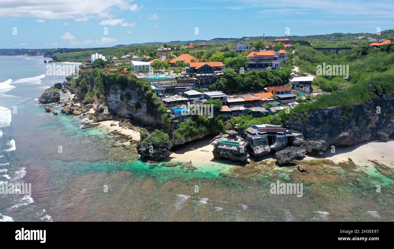 Amazing view of blue point in Suluban beach Bali taken by drone Stock ...