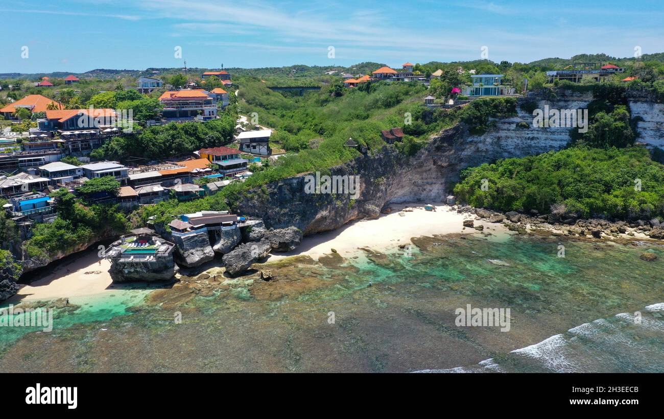 Amazing view of blue point in Suluban beach Bali taken by drone Stock ...