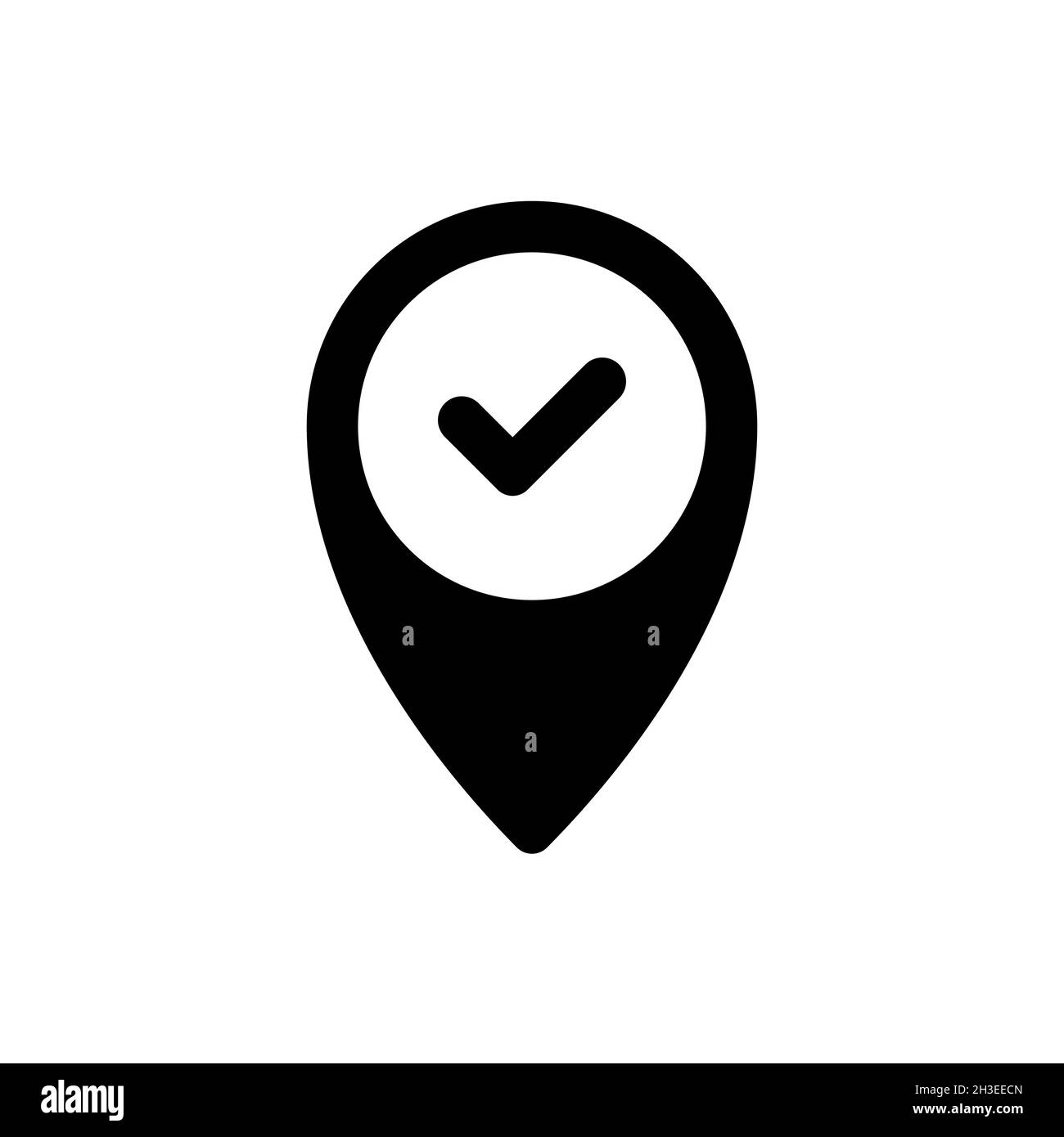 Pin icon check mark. Simple design Stock Vector Image & Art - Alamy