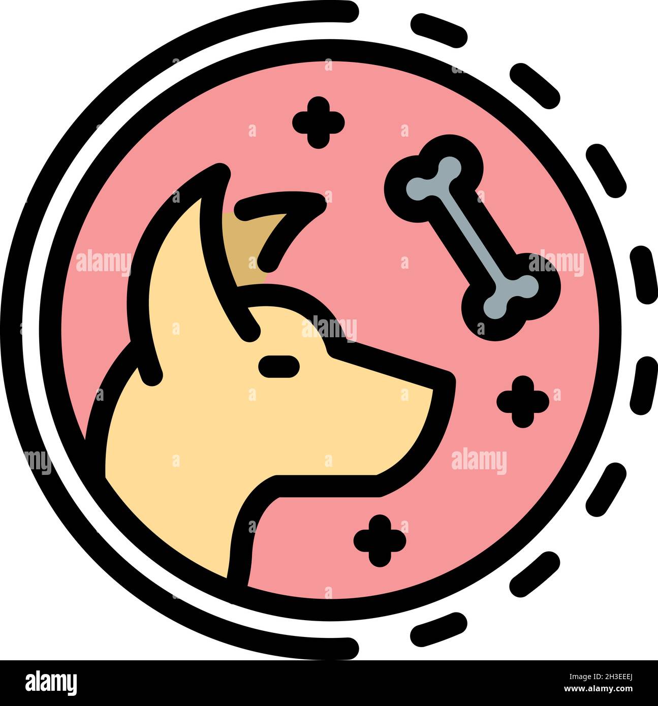 Military dog icon. Outline military dog vector icon color flat isolated ...