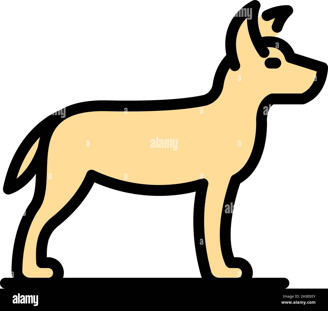 Attack dog icon. Outline attack dog vector icon color flat isolated ...