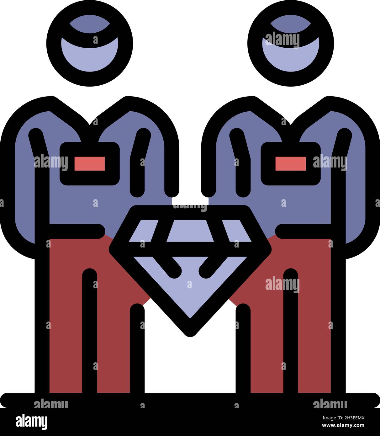 Guard protect diamond icon. Outline guard protect diamond vector icon ...