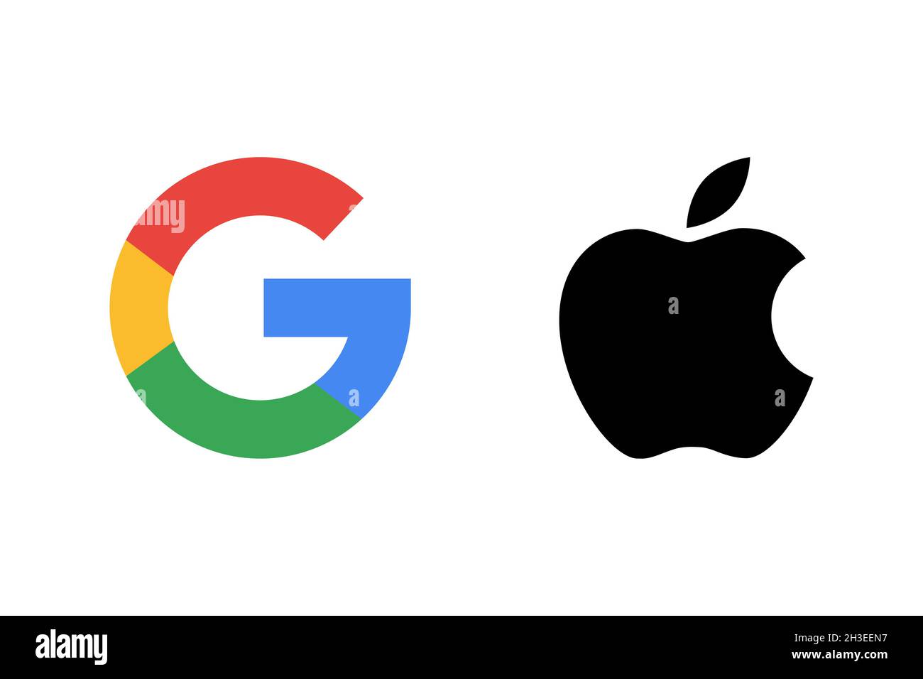 Google with apple company logo icons. Vector editorial illustration ...
