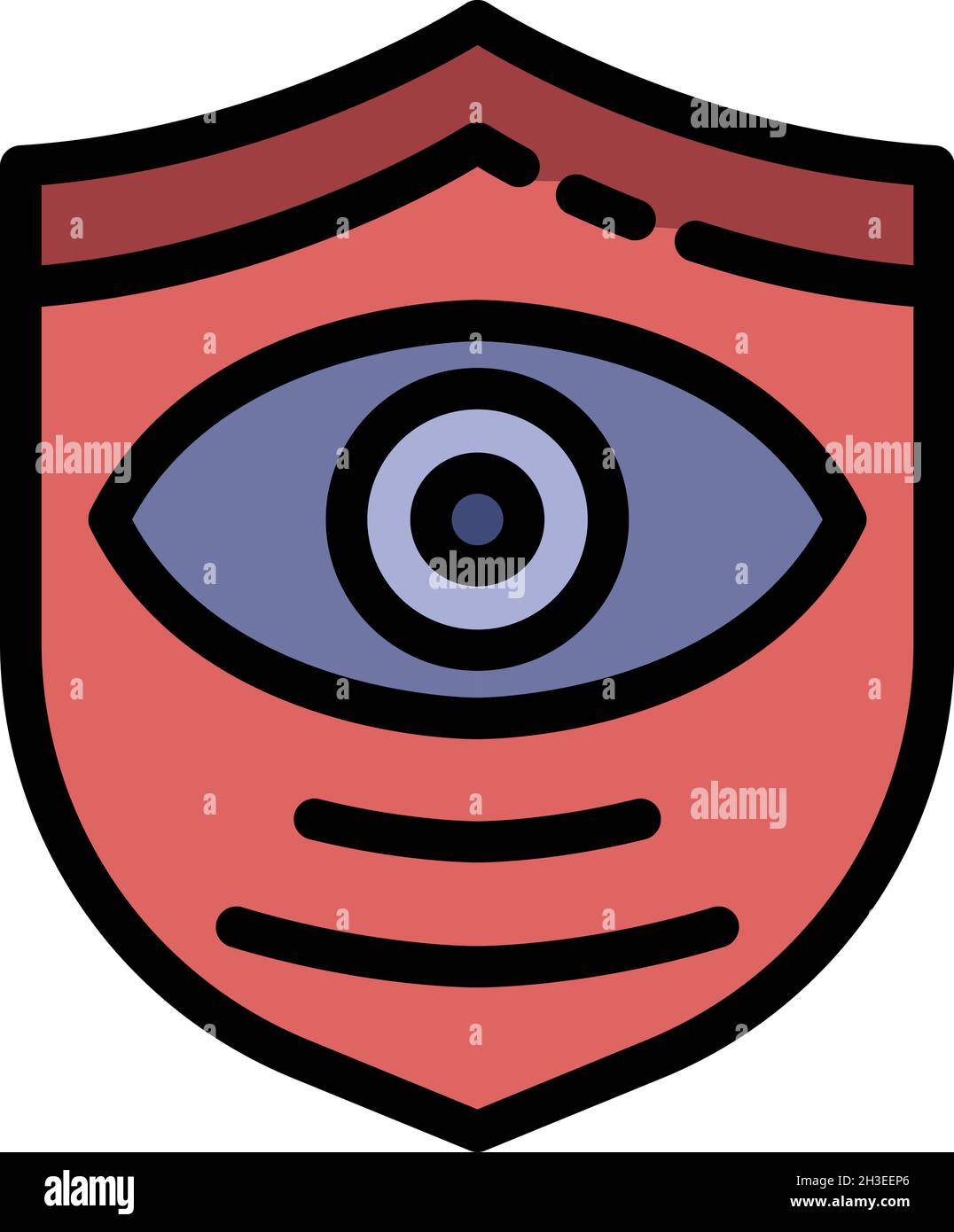 Guard eye shield icon. Outline guard eye shield vector icon color flat ...