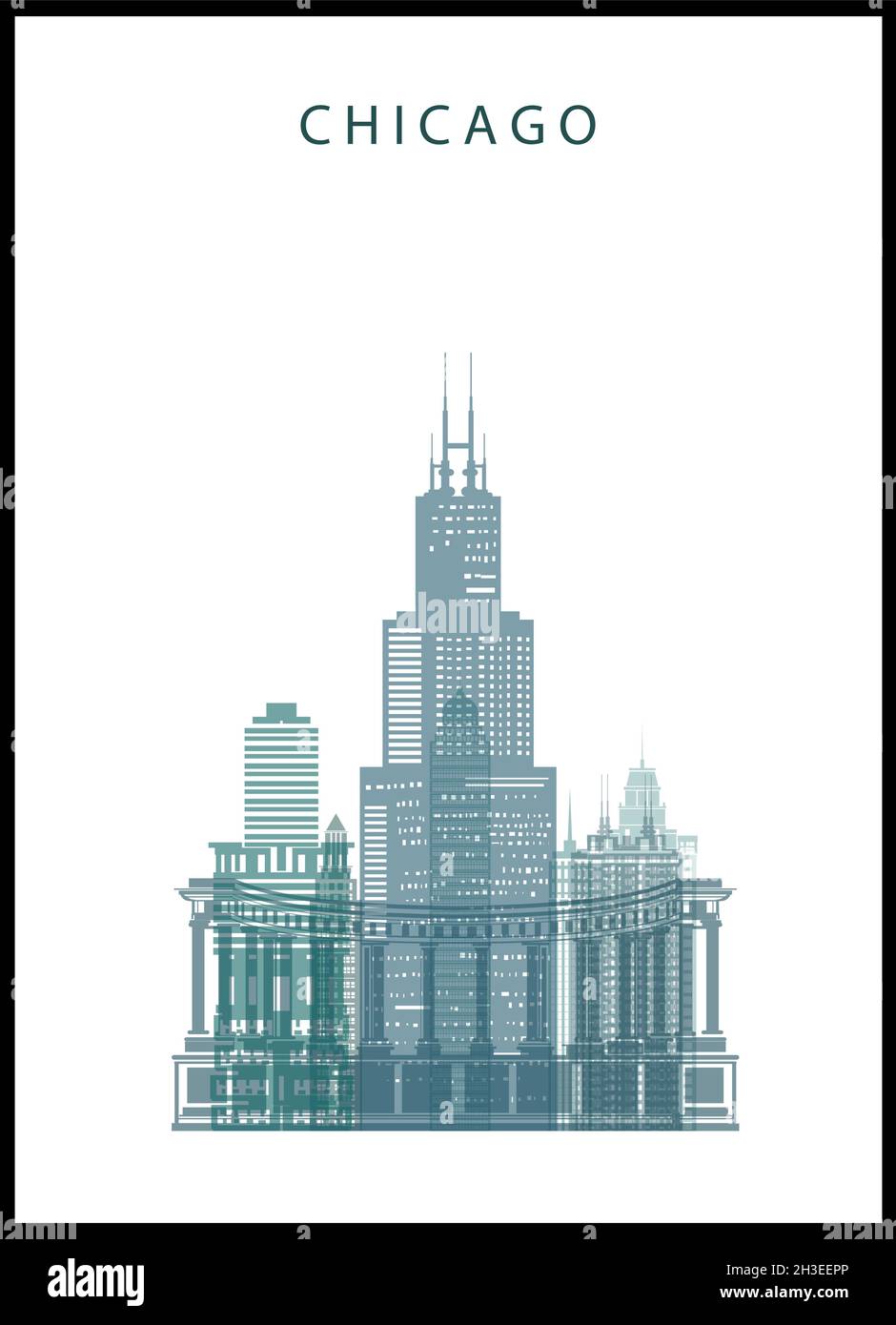 Poster of Chicago - vector illustration Stock Vector Image & Art - Alamy