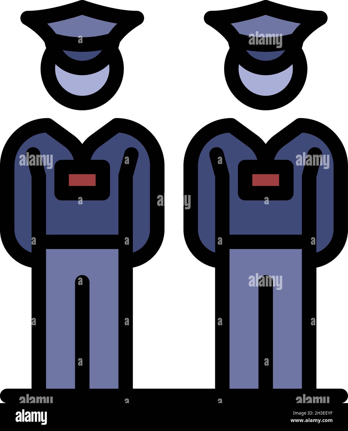 Security guard icon. Outline security guard vector icon color flat ...