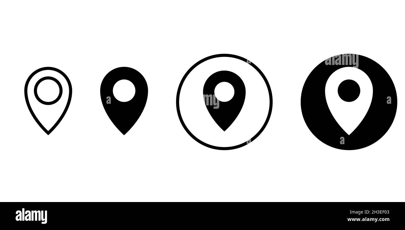 Pin icons set. Web icons Stock Vector Image & Art - Alamy