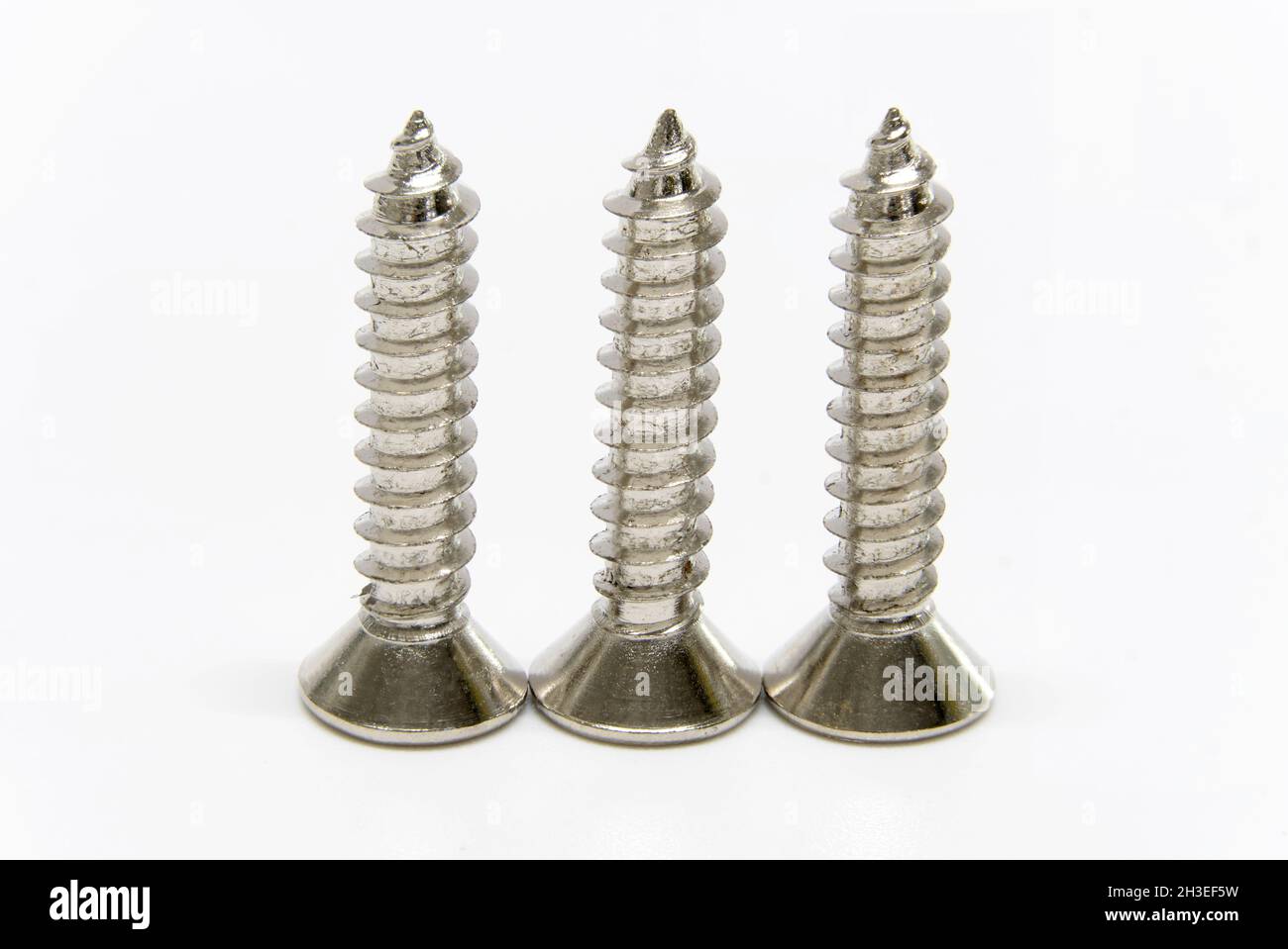 Steel screws macro photo, construction object technology isolated on ...