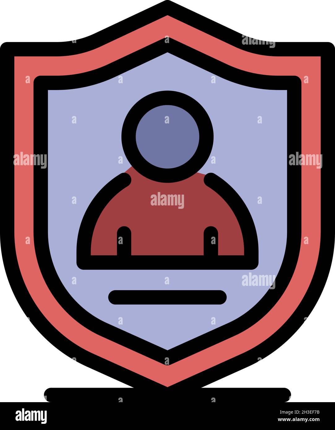 Personal secured shield icon. Outline personal secured shield vector ...