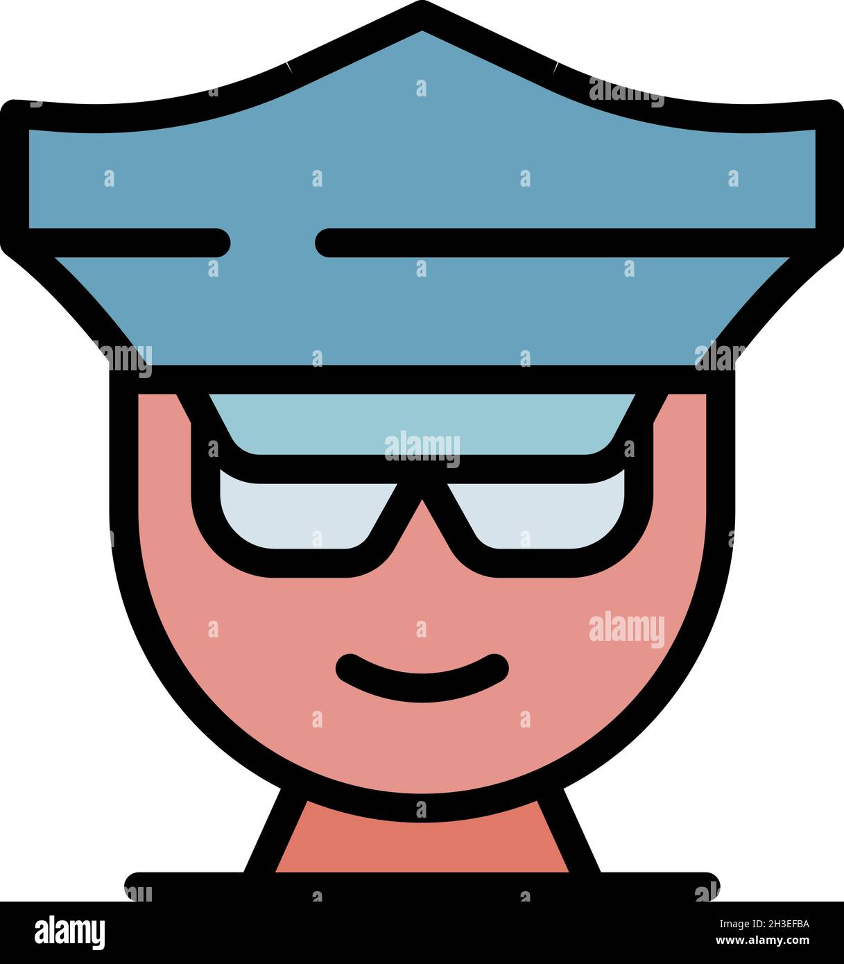 Policeman avatar icon. Outline policeman avatar vector icon color flat ...