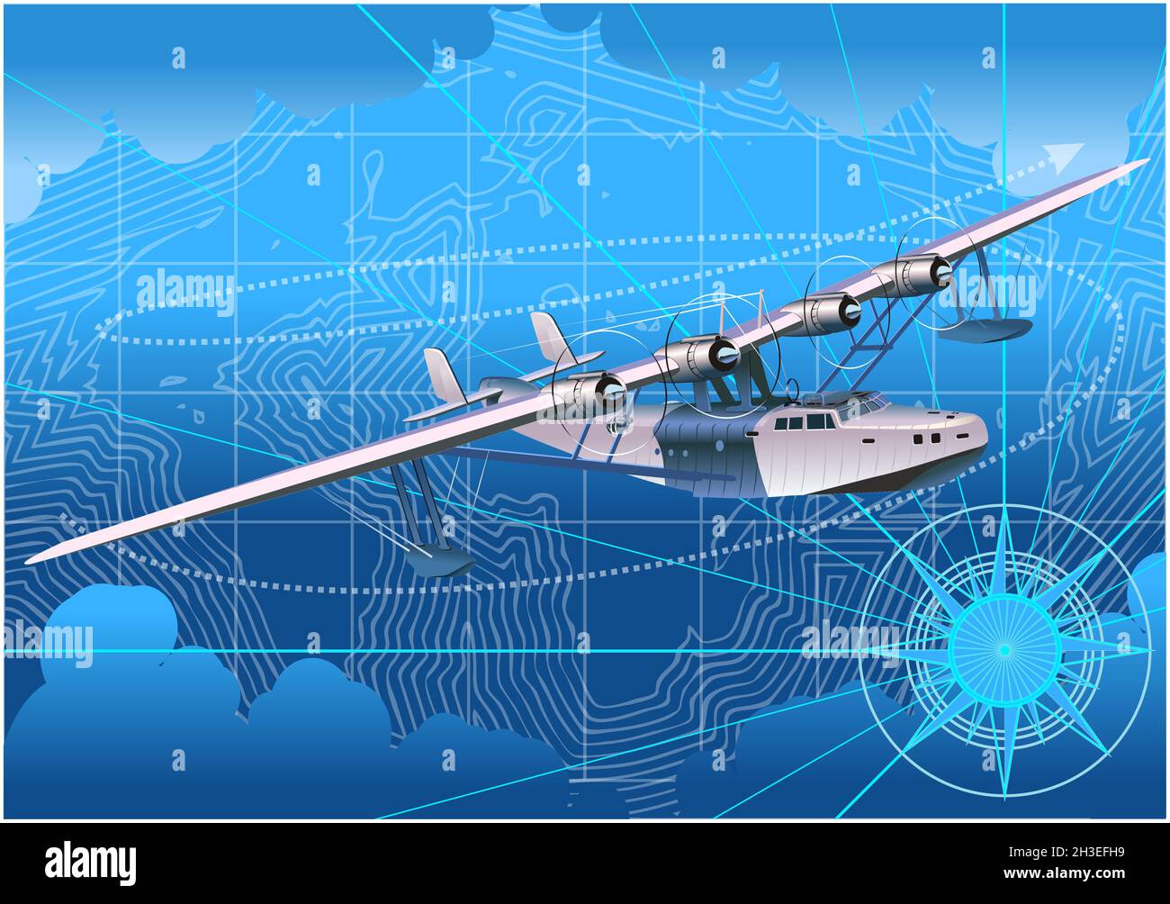 retro seaplane. Available EPS-10 vector format separated by groups and ...