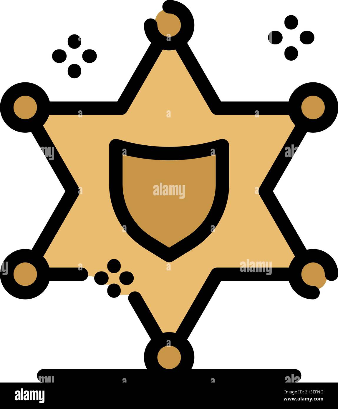Policeman star icon. Outline policeman star vector icon color flat ...