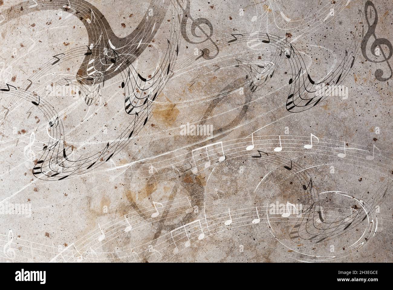 beautiful abstract colorful collage with music notes Stock Photo - Alamy