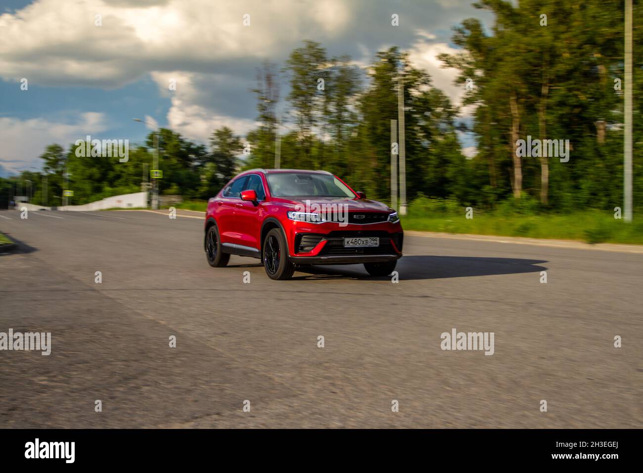 MOSCOW, RUSSIA - JUNE 14, 2021 Geely Tugella also called Geely Xingyue ...