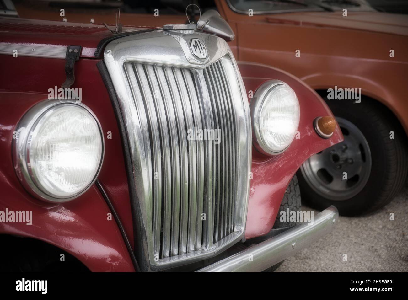 51143 COLOGNE, GERMANY - Jul 25, 2021: A front view of a vintage car of ...