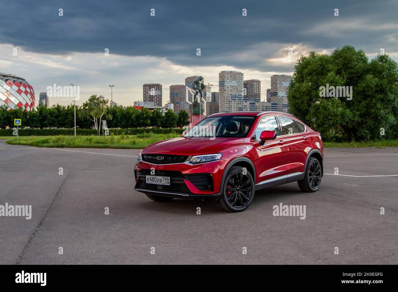 MOSCOW, RUSSIA - JUNE 14, 2021 Geely Tugella also called Geely Xingyue ...