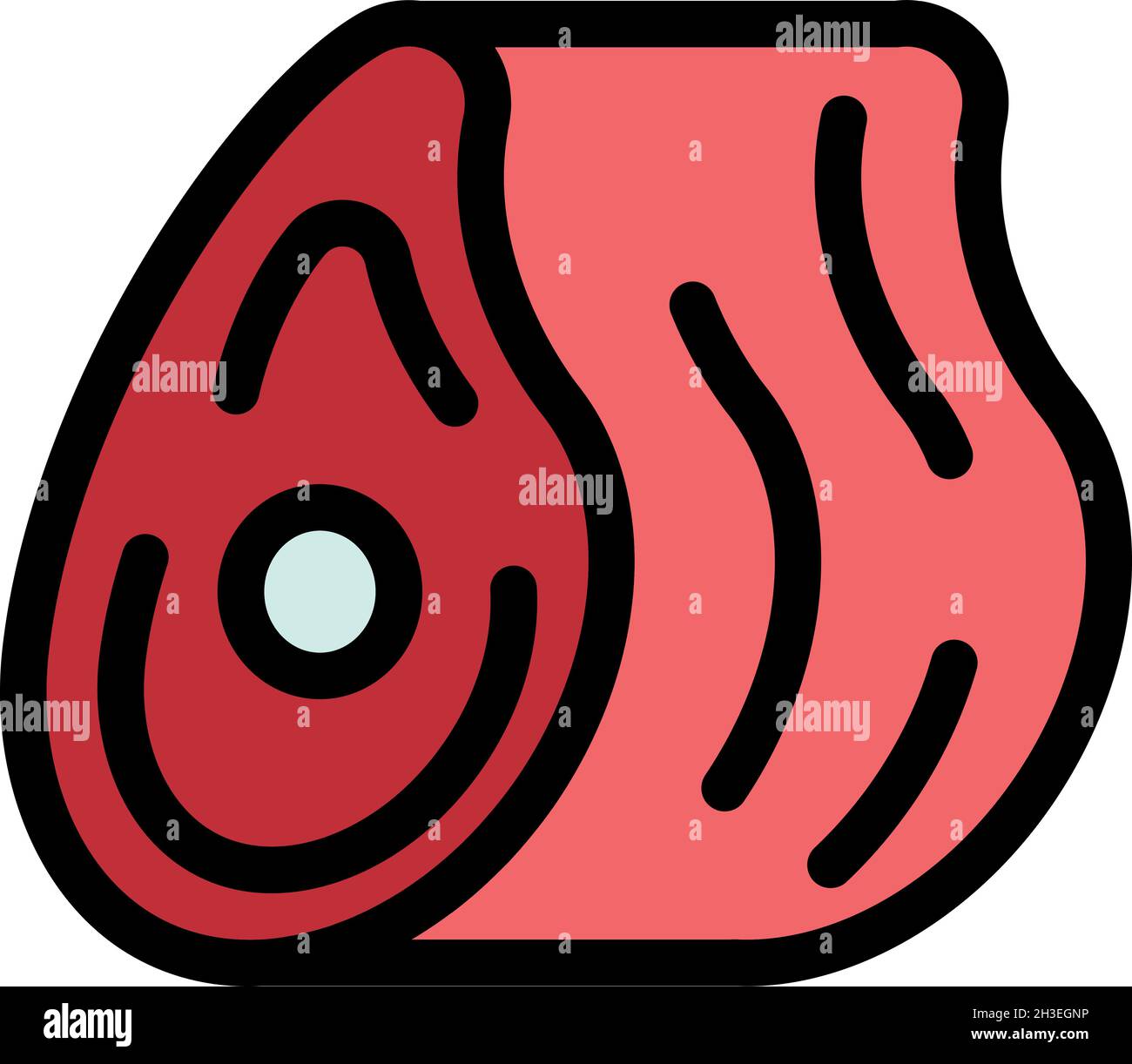 Meat icon. Outline meat vector icon color flat isolated Stock Vector ...