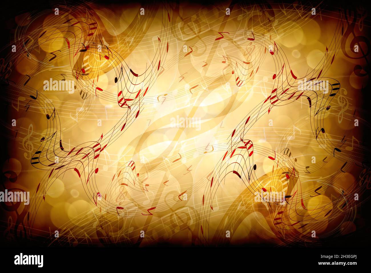 beautiful abstract colorful collage with music notes Stock Photo - Alamy