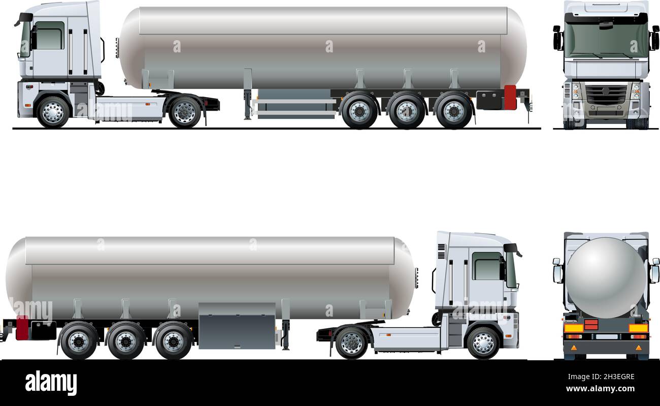Vector realistic tanker truck template isolated on white. Available EPS ...