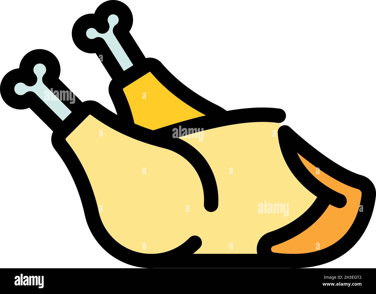 Chicken meat icon. Outline chicken meat vector icon color flat isolated ...