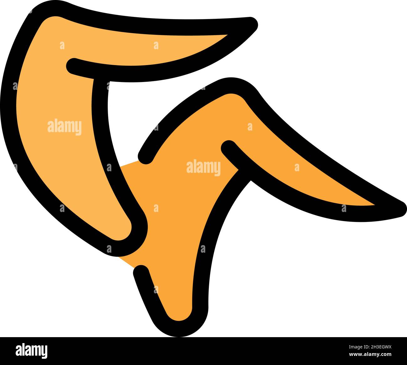 Chicken wings icon. Outline chicken wings vector icon color flat ...
