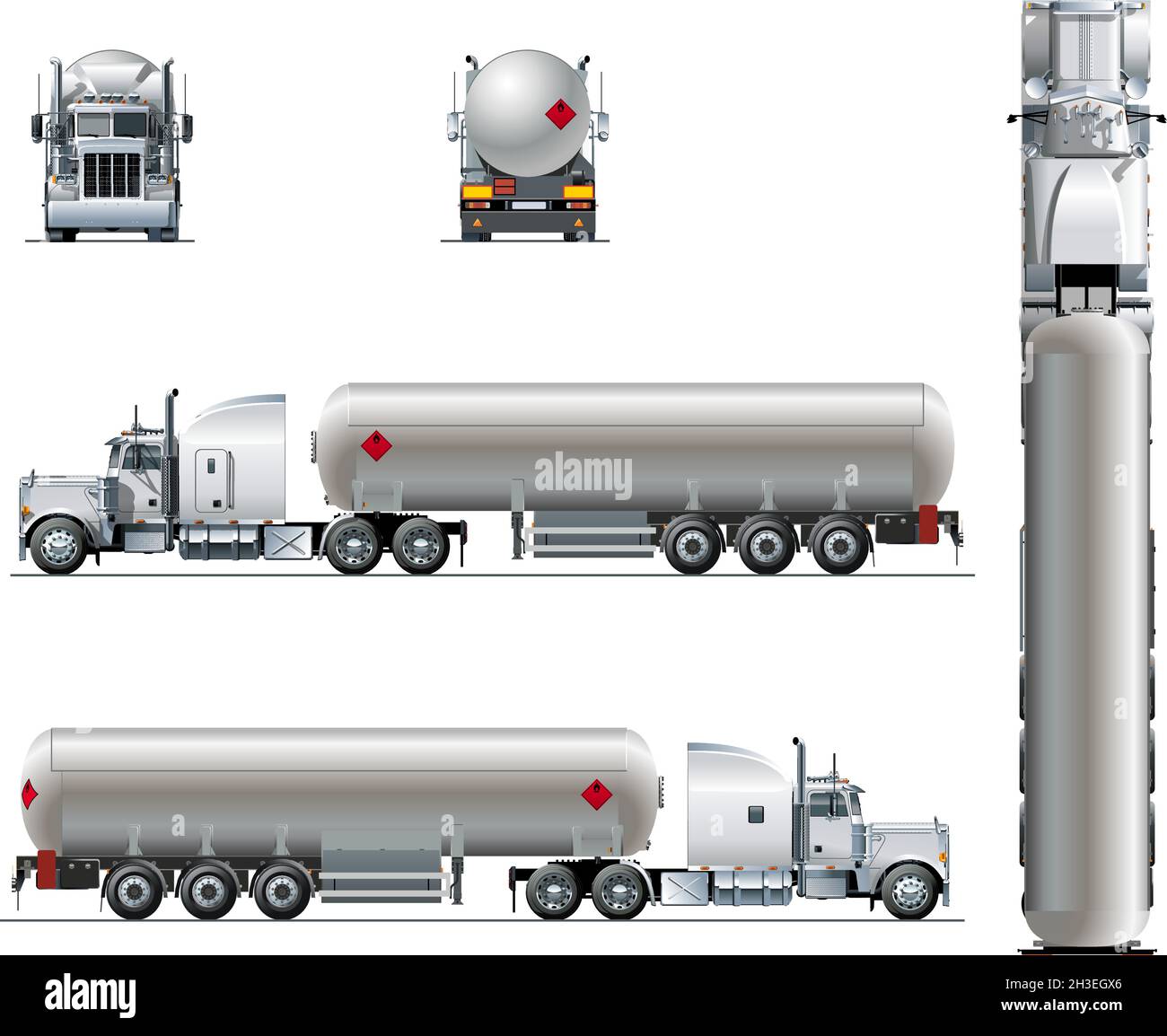 Vector realistic tanker truck template isolated on white. Available EPS ...