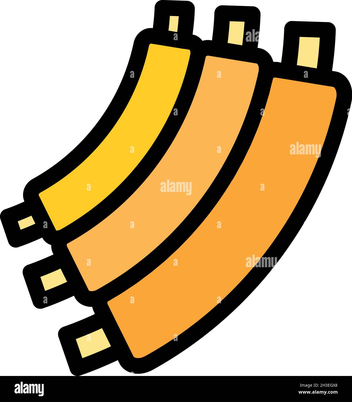 Pork ribs icon. Outline pork ribs vector icon color flat isolated Stock ...