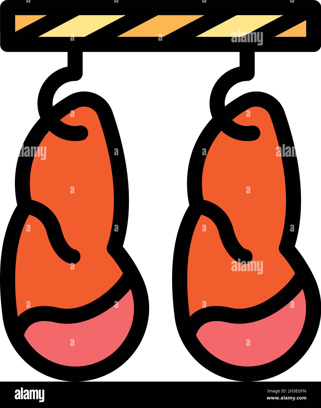 Big meat on hook icon. Outline big meat on hook vector icon color flat ...