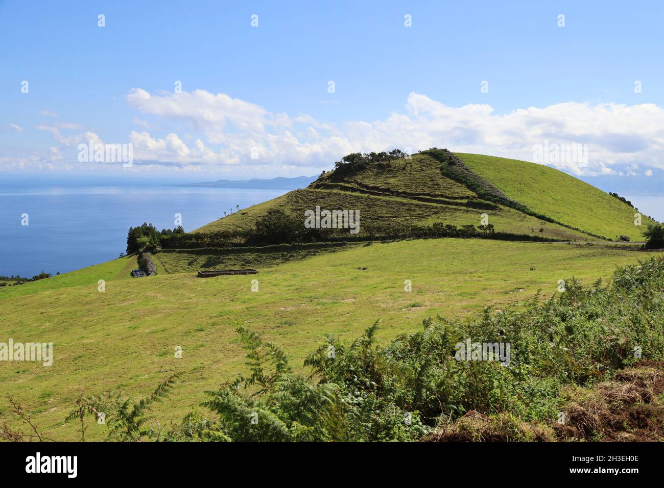 Typical landscape of the island of Sao Jorge, Azores Stock Photo - Alamy