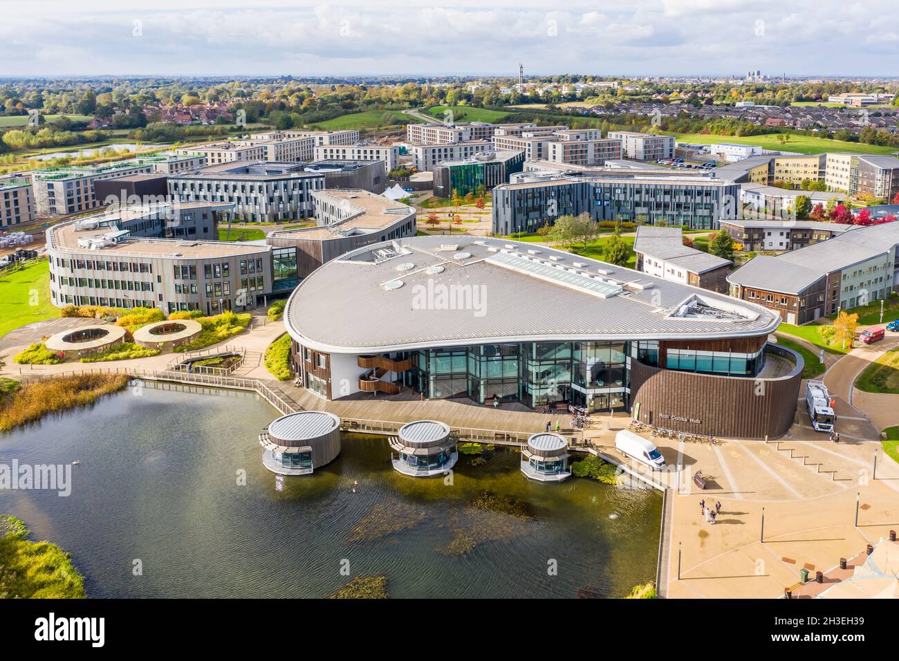 UNIVERSITY OF YORK, YORK, UK - OCTOBER 25, 2021. An aerial view of the ...