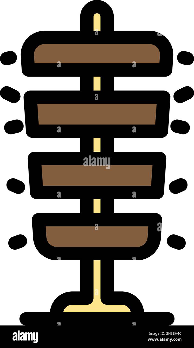 Sliced meat stand icon. Outline sliced meat stand vector icon color ...