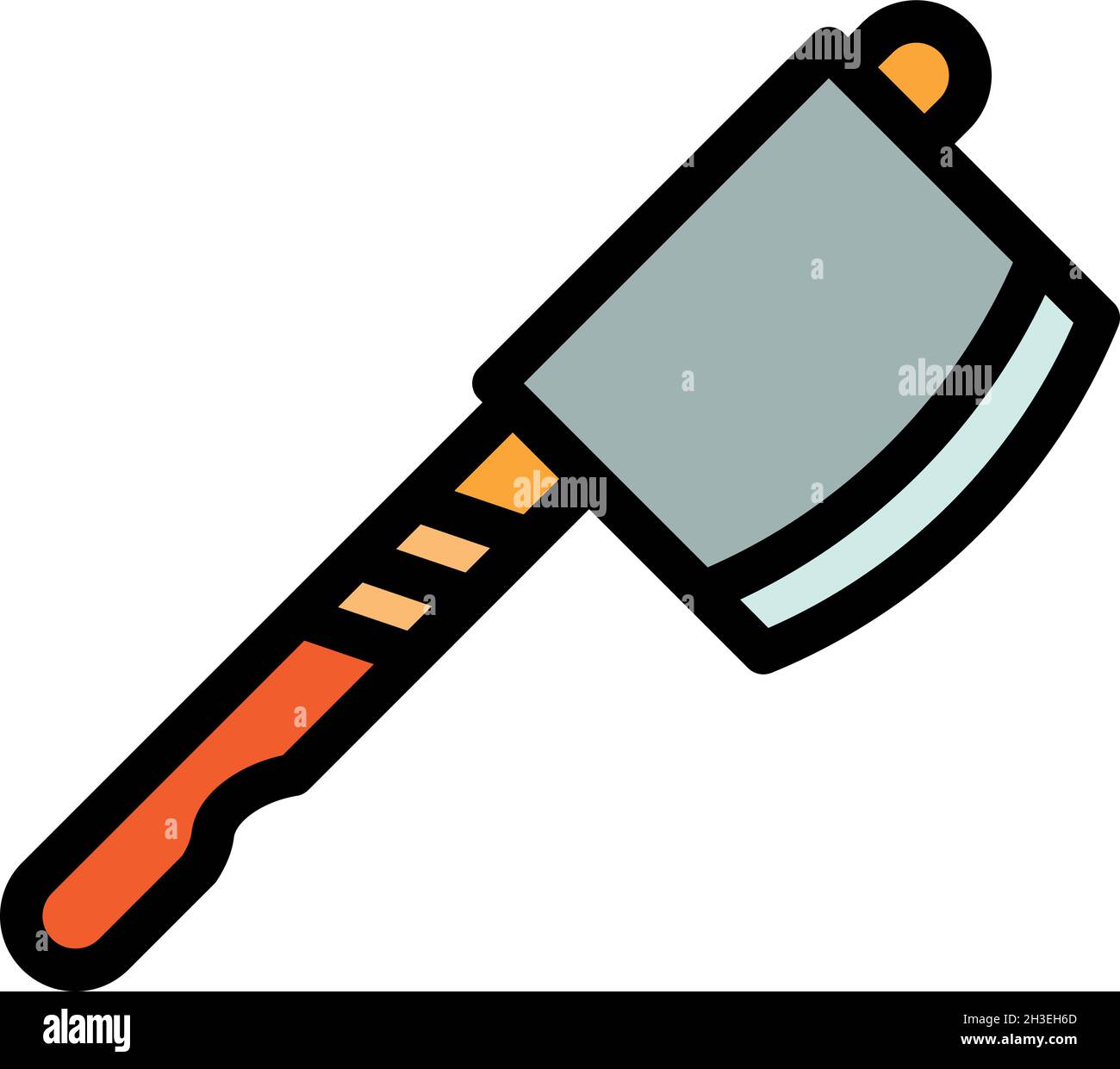 Meat axe icon. Outline meat axe vector icon color flat isolated Stock ...