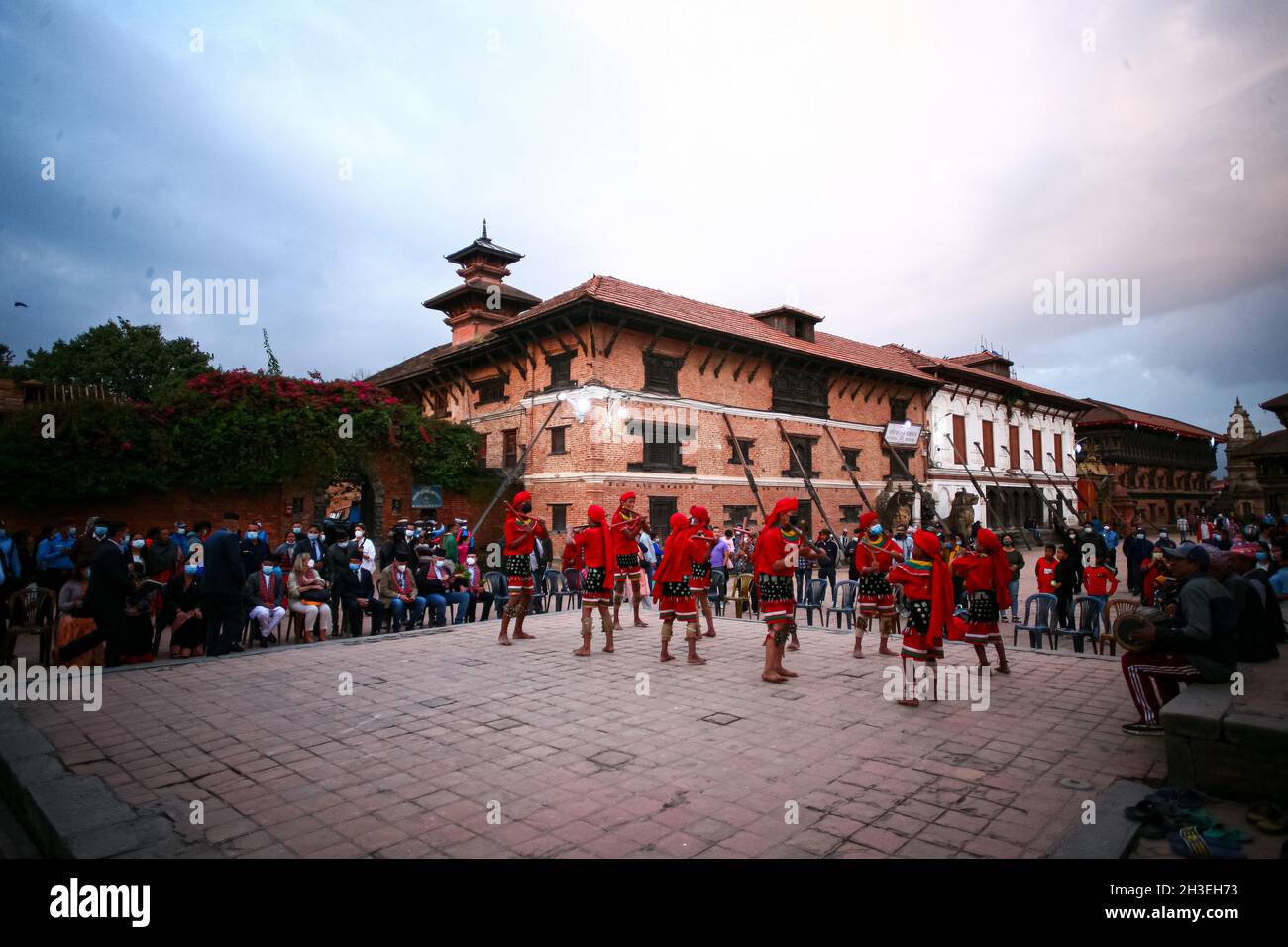 Bhaktapur, Bagmati, Nepal. 28th Oct, 2021. Dancers perform the Monkey ...