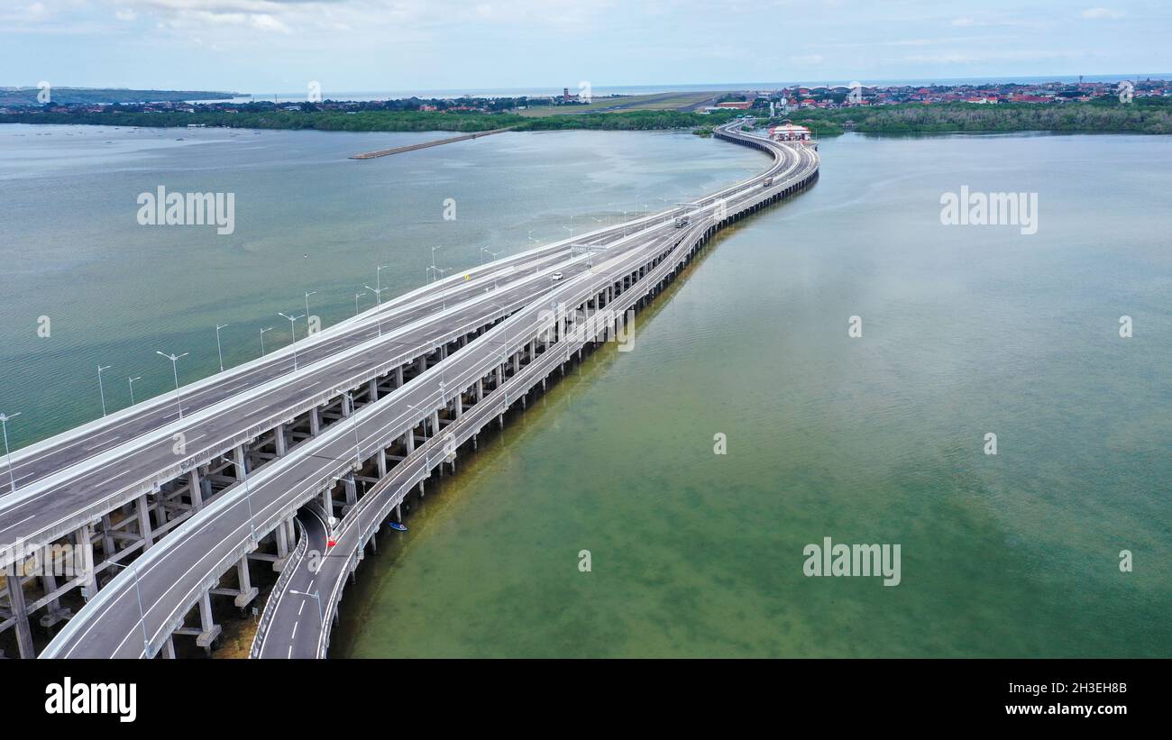 Aerial view of Bali Mandara toll road by drone shot Stock Photo - Alamy