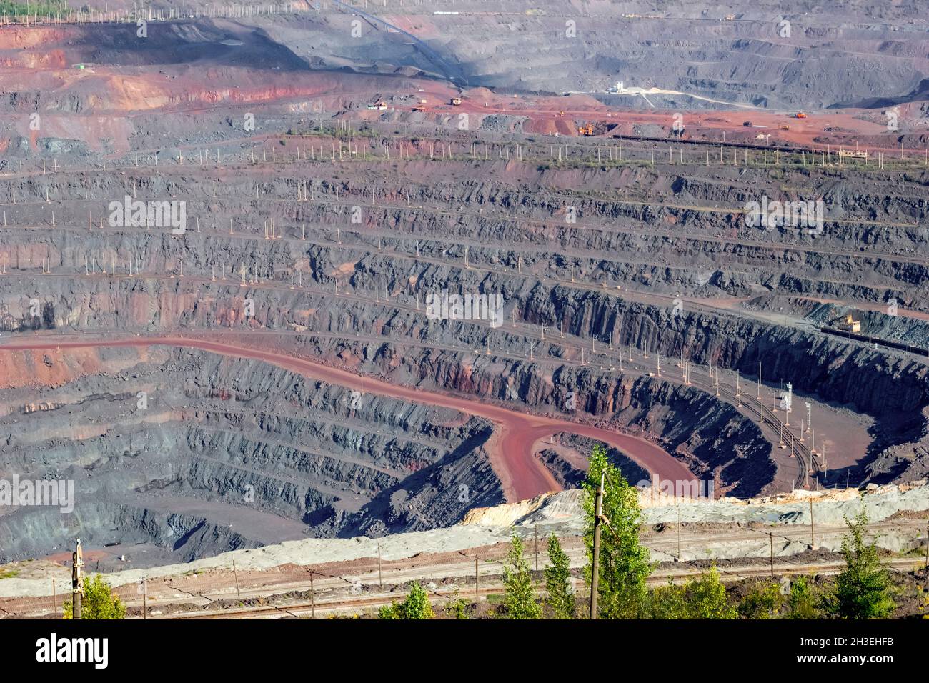 Concept of mineral development - iron ore mining at an industrial mine ...