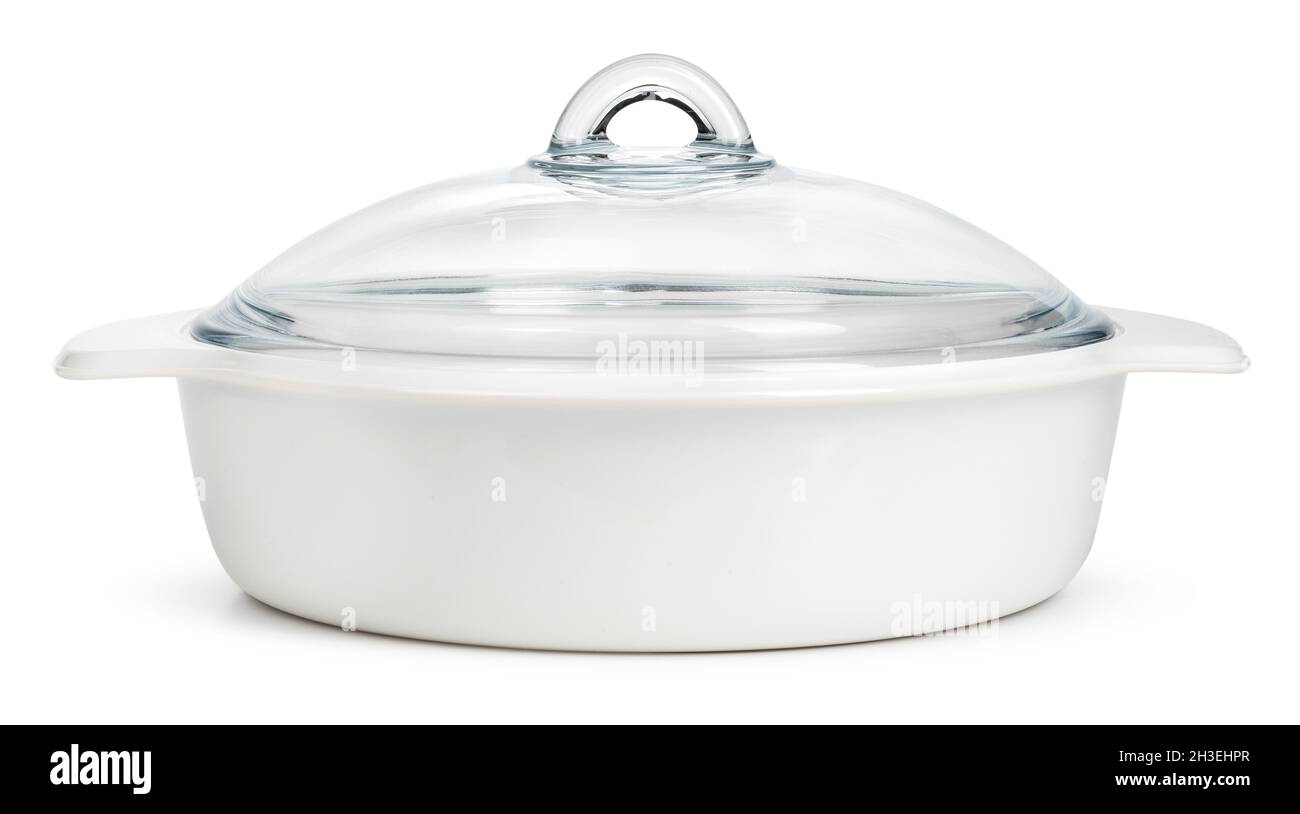 White ceramic cooking pot isolated on a white background Stock Photo ...