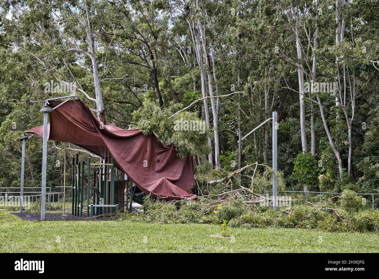 Cyclone Damaged Playground Equipment Stock Photo - Alamy