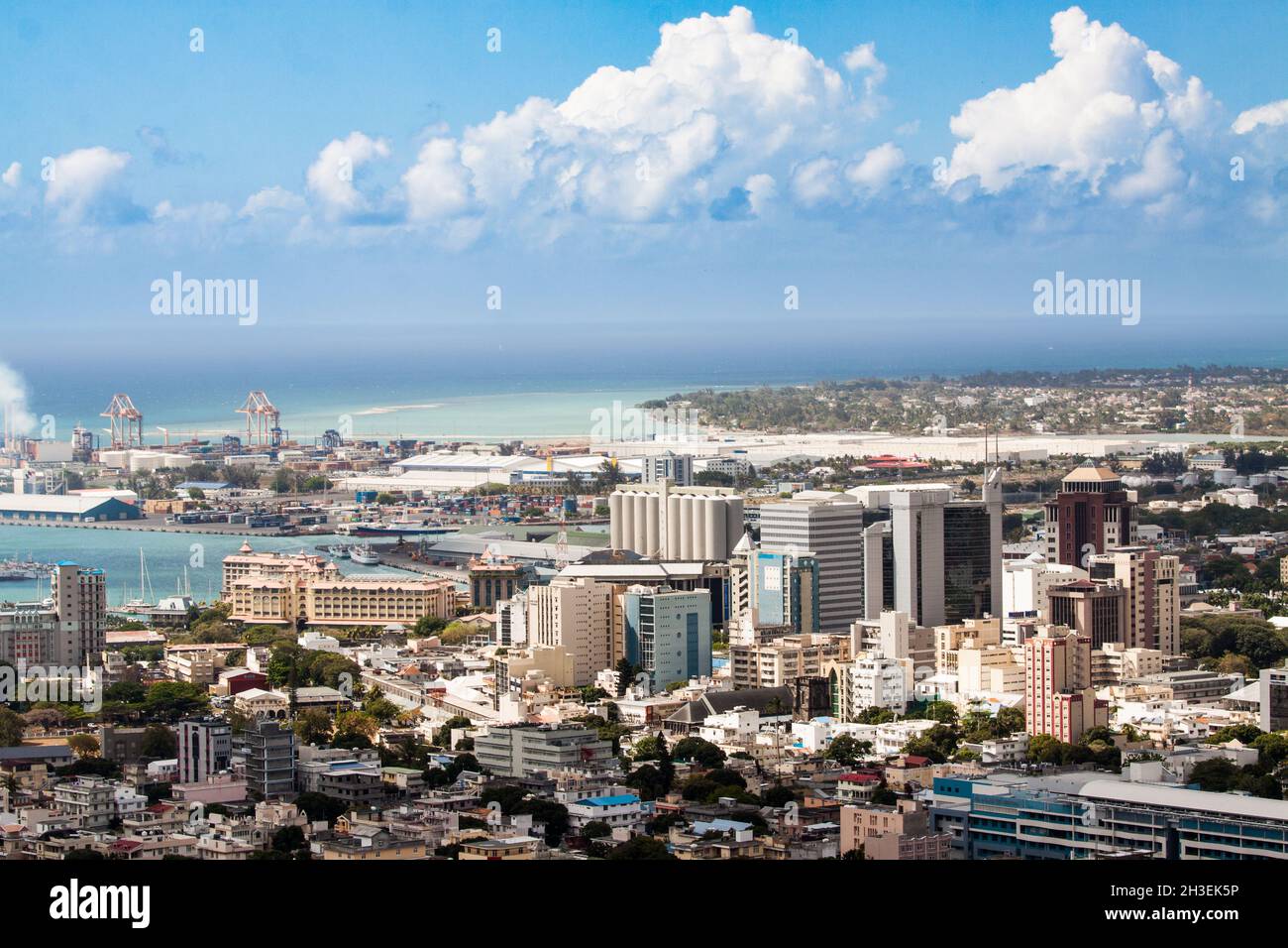 Port Louis city in Mauritius view from Signal Hill mountain on a ...