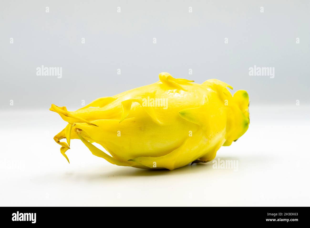 Yellow dragon Fruit on white background with shadow. close up Stock ...