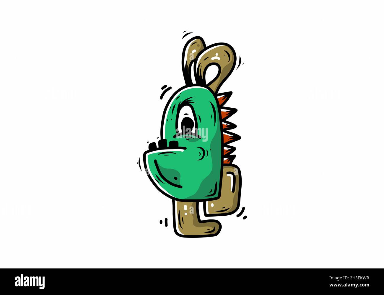 Green abstract monster illustration drawing design Stock Vector Image ...