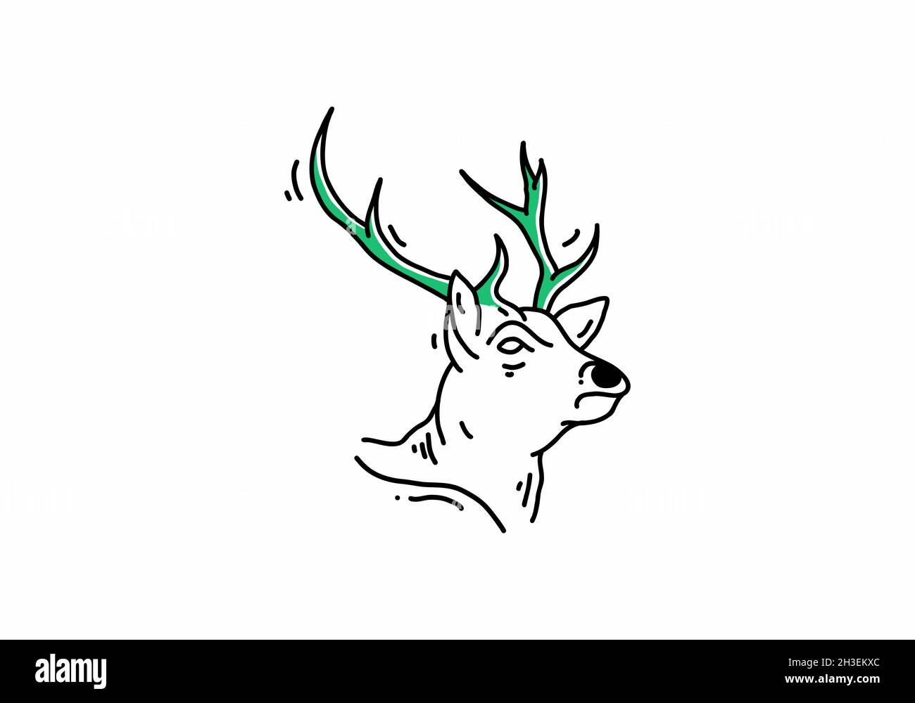 Easy Deer Head Drawing